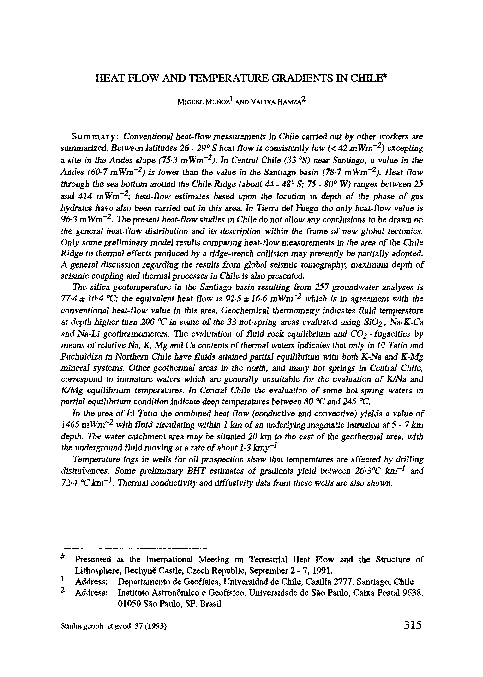 (PDF) Heat flow and temperature gradients in Chile