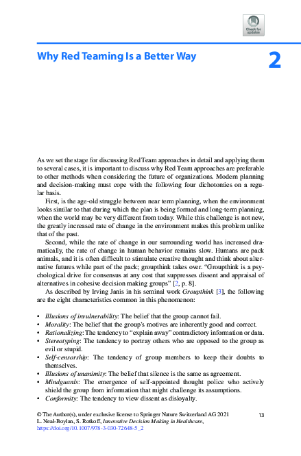 (PDF) Why Red Teaming Is a Better Way