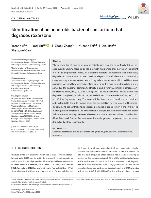 (PDF) Identification of an anaerobic bacterial consortium that degrades ...