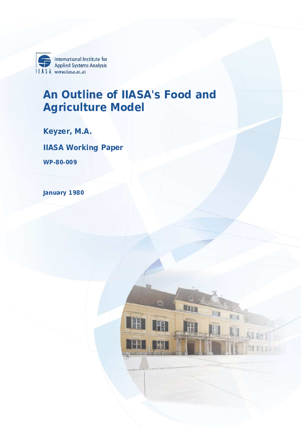 (PDF) An Outline of IIASA's Food and Agriculture Model