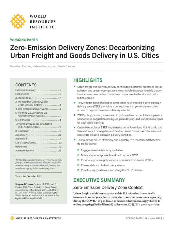 (PDF) Zero-Emission Delivery Zones: Decarbonizing Urban Freight and ...