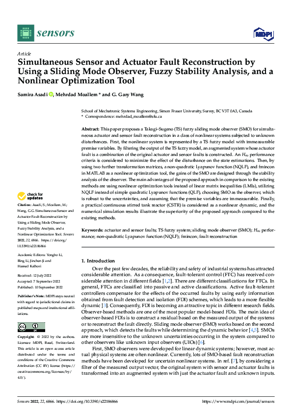 (PDF) Simultaneous Sensor and Actuator Fault Reconstruction by Using a ...