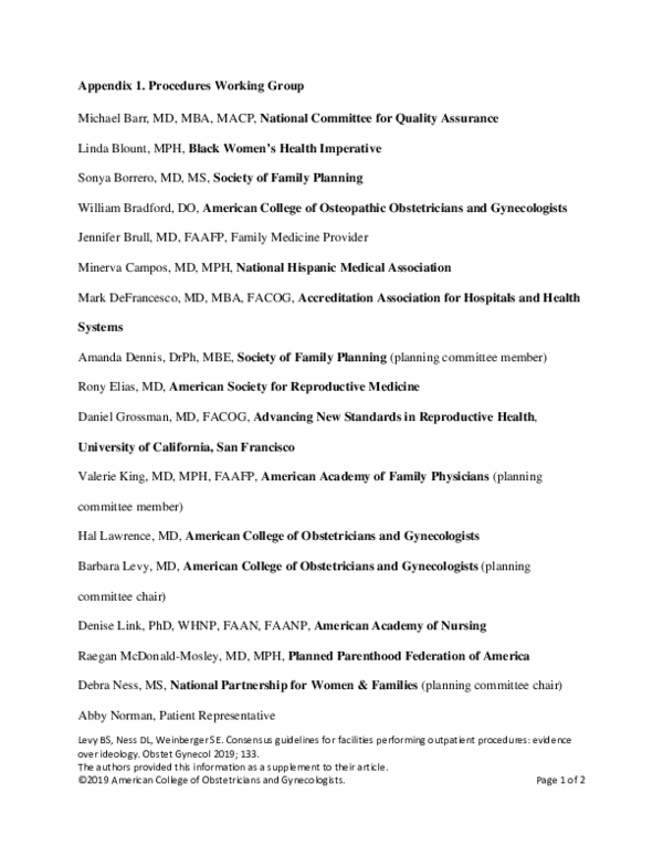 (PDF) Consensus Guidelines for Facilities Performing Outpatient Procedures