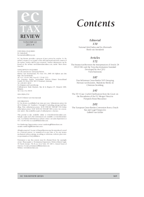 (PDF) The European Cross-Border Conversion from a Dutch Tax and Legal ...