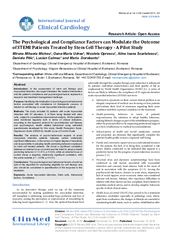 (PDF) The Psychological and Compliance Factors can Modulate the Outcome ...