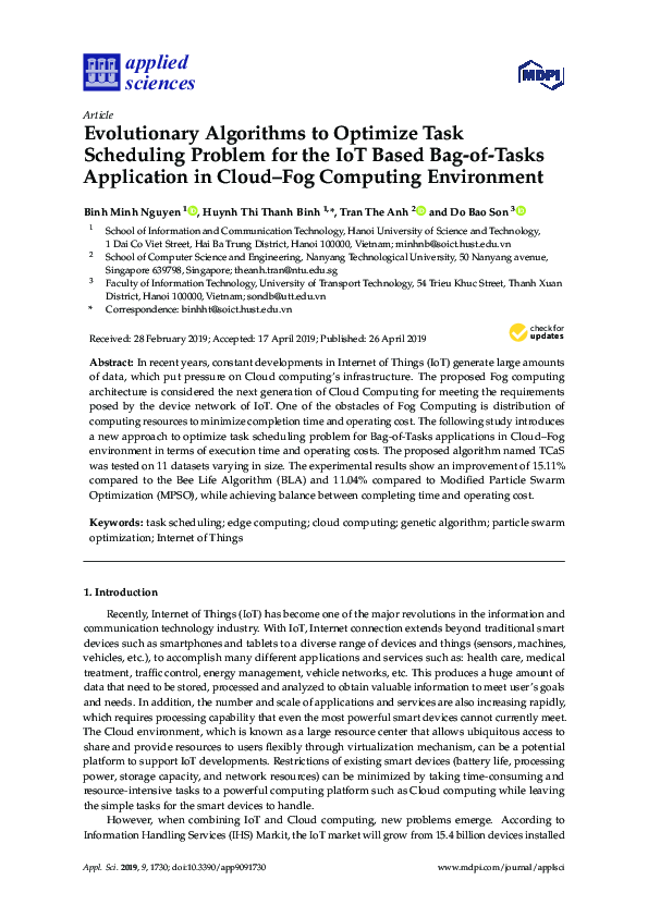 Pdf Optimizing Task Scheduling In Cloud Fog Iot 9938