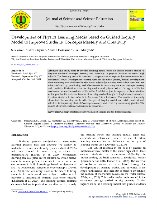 (PDF) Development of Physics Learning Media based on Guided Inquiry ...