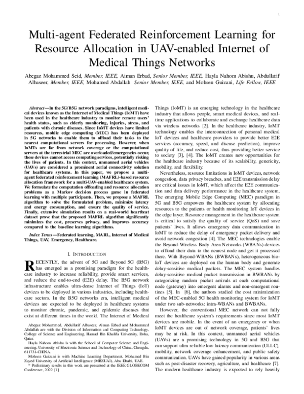 (PDF) Multi-agent Federated Reinforcement Learning for Resource Allocation in UAV-enabled ...