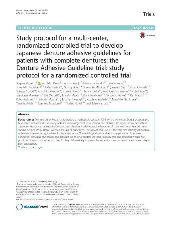 (PDF) Study protocol for a multi-center, randomized controlled trial to ...