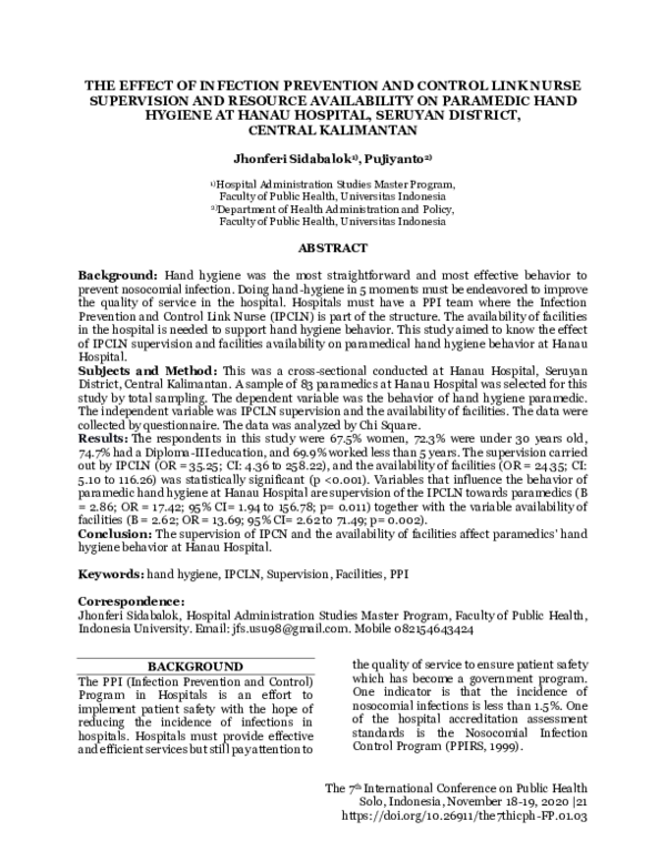 (PDF) The Effect of Infection Prevention and Control Link Nurse ...