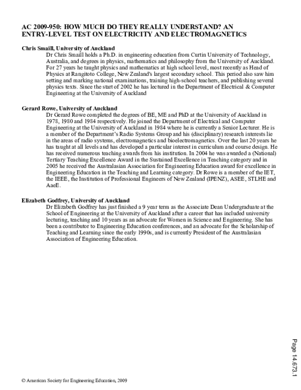 (PDF) How Much Do They Really Understand? An Entry Level Test On ...