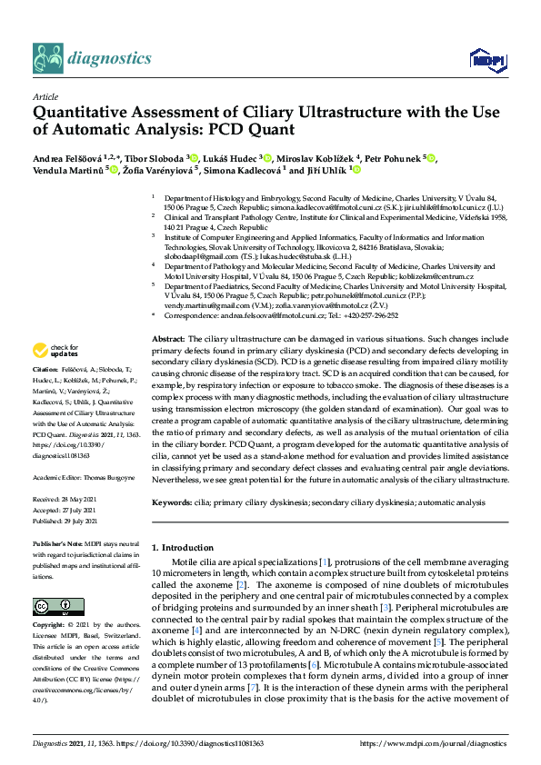 (PDF) Quantitative Assessment of Ciliary Ultrastructure with the Use of ...