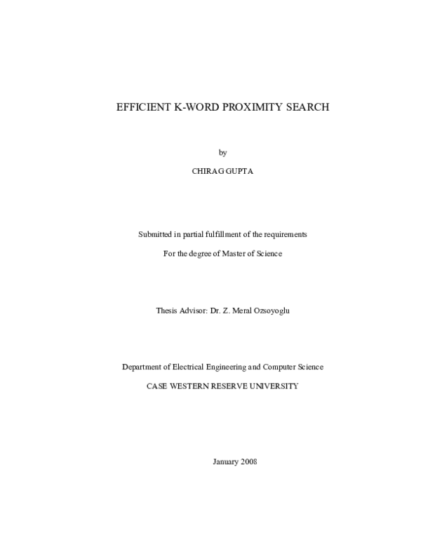(PDF) Proximity Search for k-words via Efficient Stemming Techniques