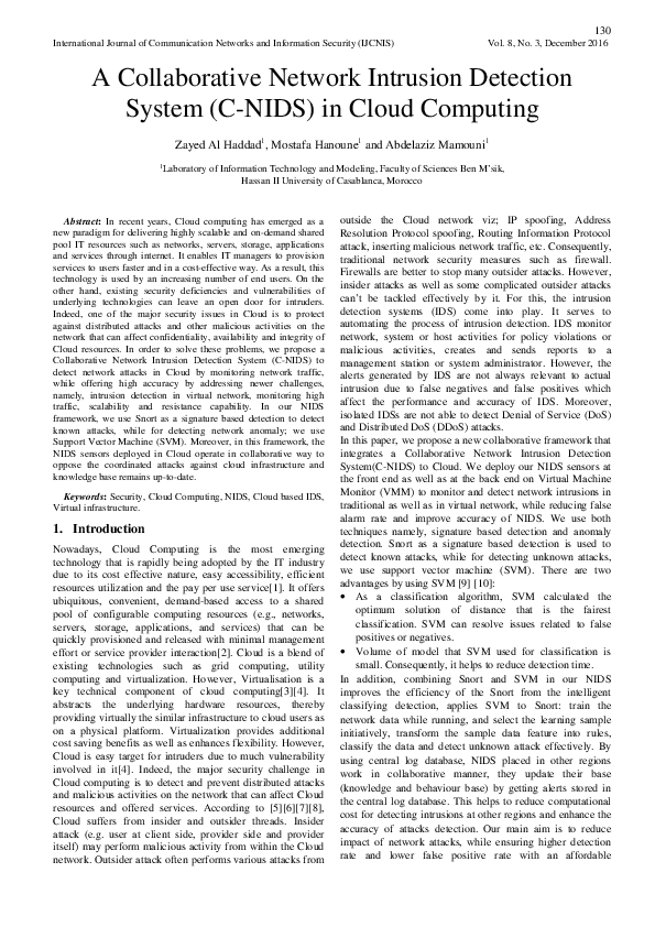 (PDF) A collaborative framework for intrusion detection (C-NIDS) in ...