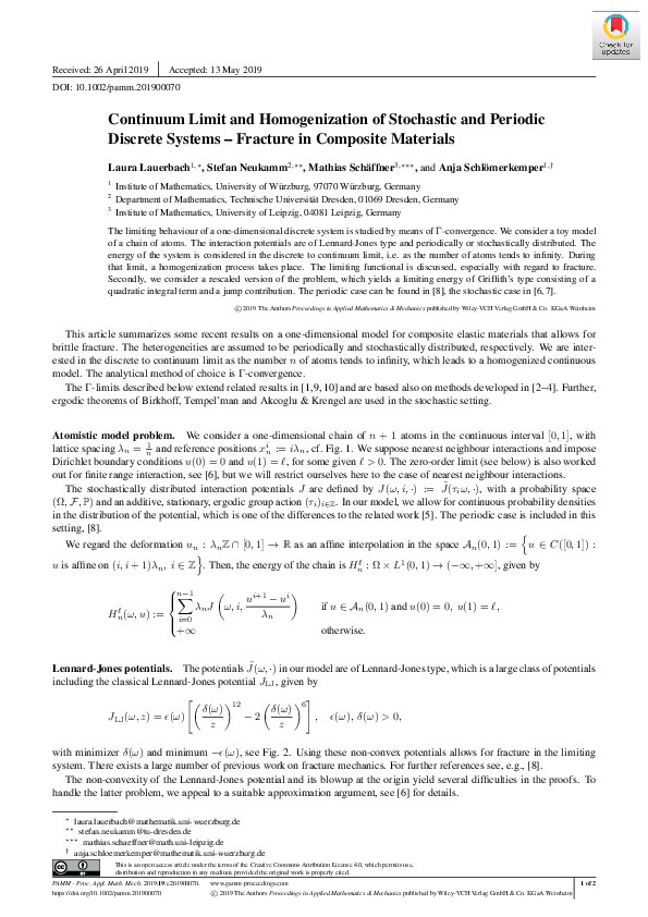 Pdf Limit Behavior And Homogenization In Fractured Composite Systems