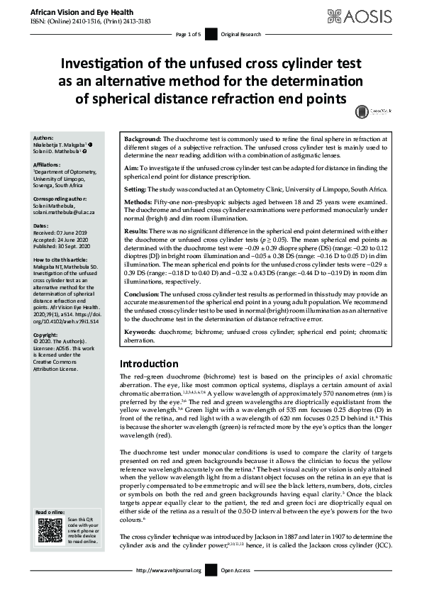 (PDF) Investigation of the unfused cross cylinder test as an ...