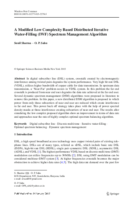 (PDF) A Modified Low Complexity Based Distributed Iterative Water-Filling (IWF) Spectrum ...