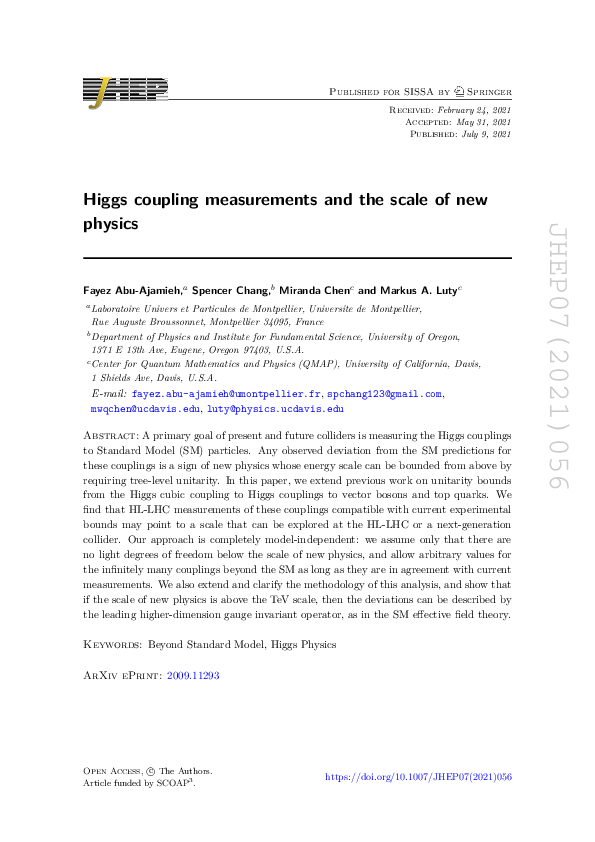(PDF) Higgs coupling measurements and the scale of new physics