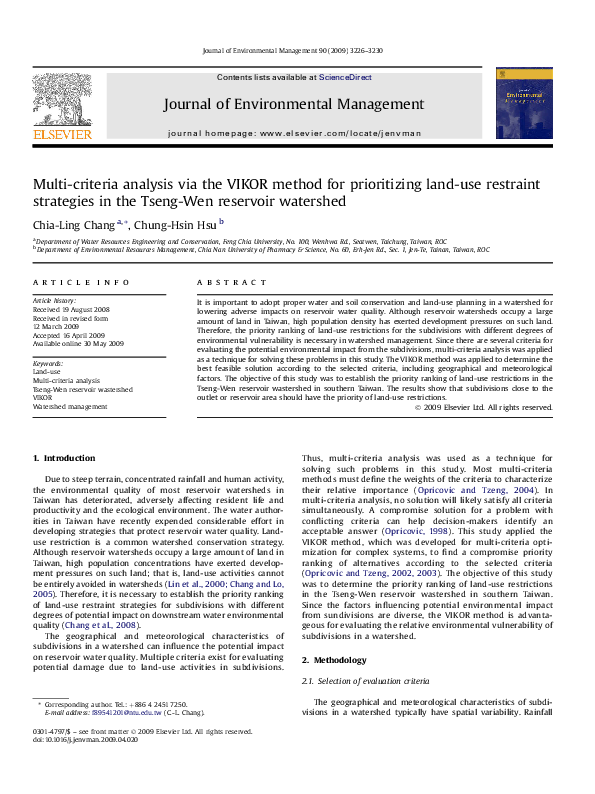 (PDF) Multi-criteria analysis via the VIKOR method for prioritizing ...