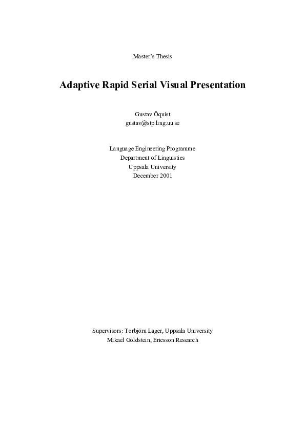 (PDF) Adaptive Rapid Serial Visual Presentation