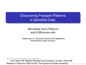 (PDF) Discovering frequent patterns in sensitive data