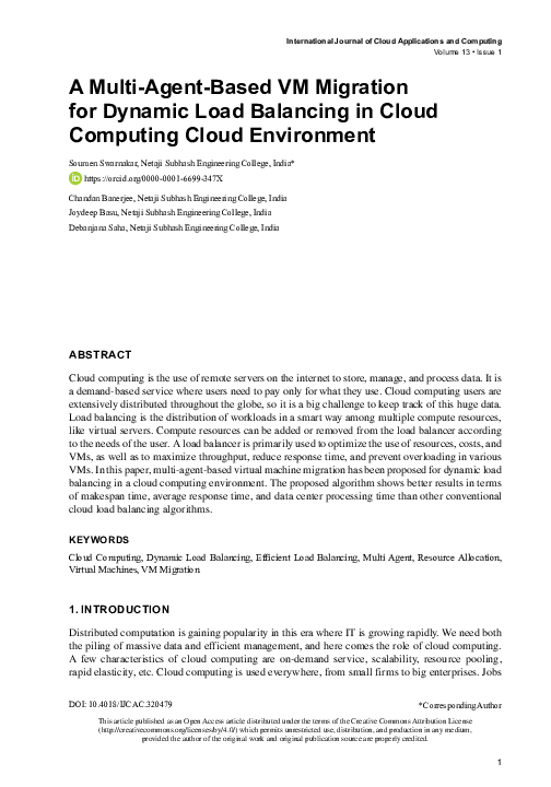 (PDF) A Multi-Agent-Based VM Migration for Dynamic Load Balancing in ...