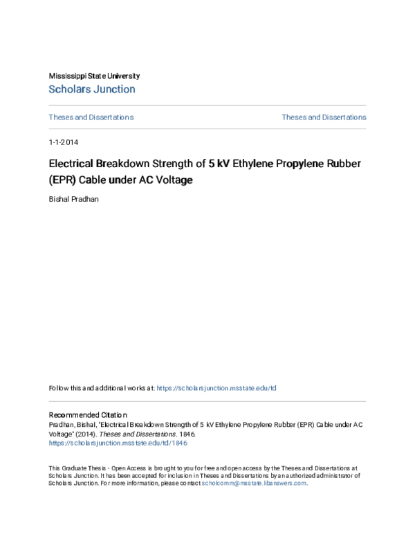 (PDF) Electrical breakdown strength of 5 kV ethylene propylene rubber ...