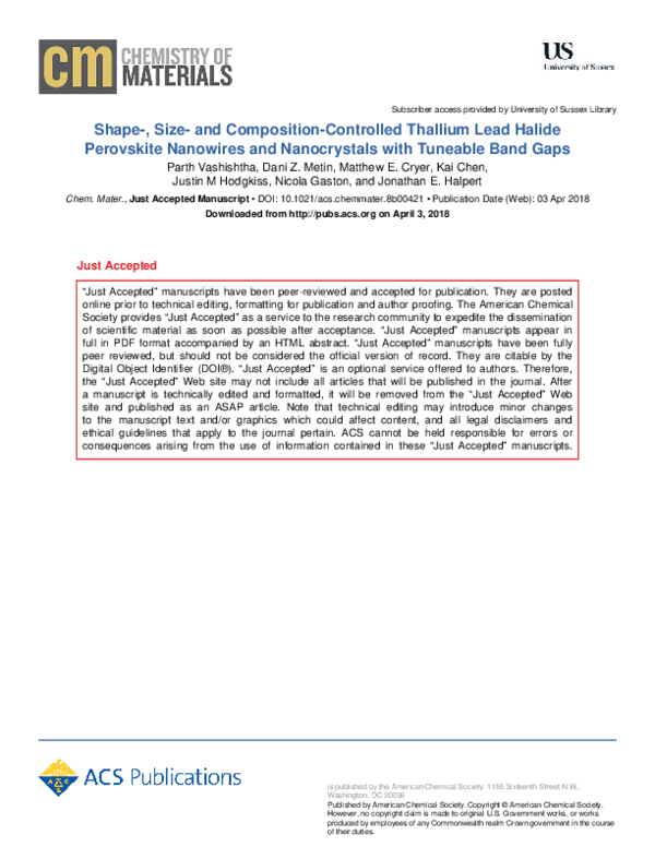 (PDF) Shape-, Size-, and Composition-Controlled Thallium Lead Halide Perovskite Nanowires and ...