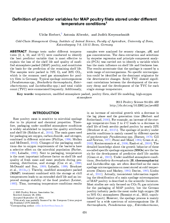 (PDF) Definition of predictor variables for MAP poultry filets stored ...