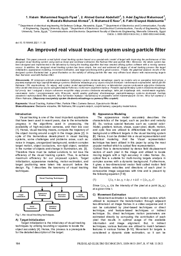 Pdf An Improved Real Visual Tracking System Using Particle Filter