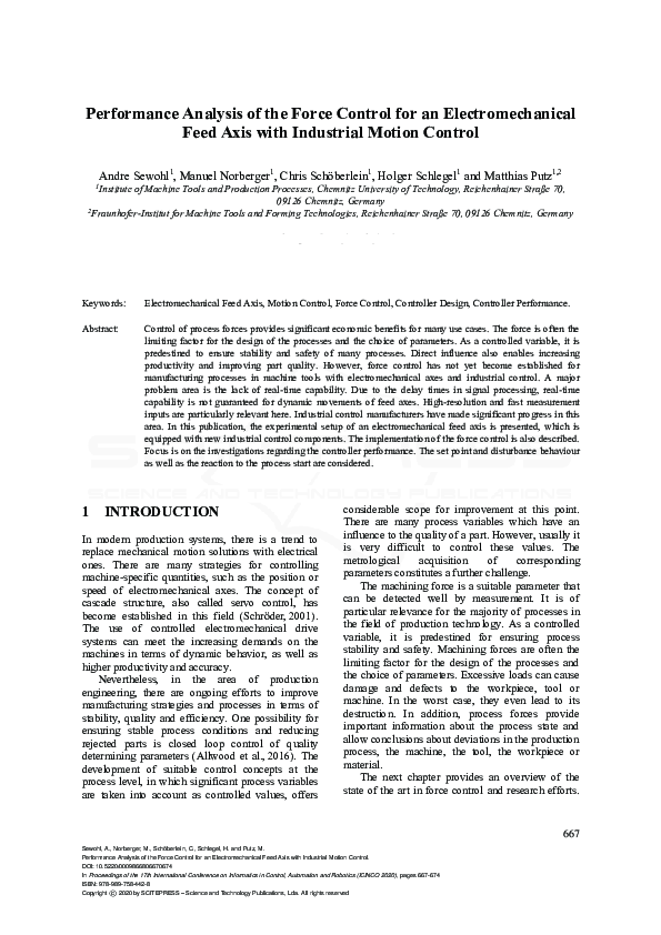 (PDF) Performance Analysis of the Force Control for an ...