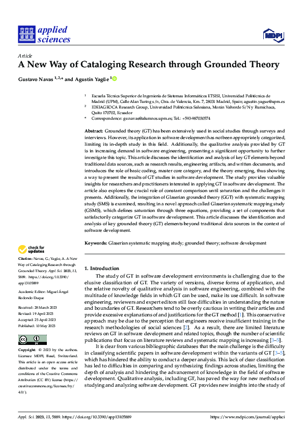 (PDF) A New Way of Cataloging Research through Grounded Theory