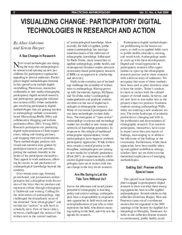 (PDF) Visualizing Change: Participatory Digital Technologies in ...