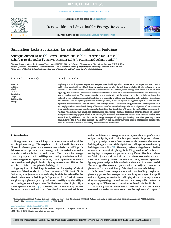 (PDF) Simulation tools application for artificial lighting in buildings