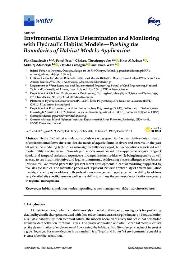 (PDF) Environmental Flows Determination and Monitoring with Hydraulic ...