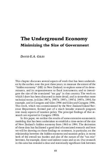 (PDF) The underground economy: minimizing the size of government