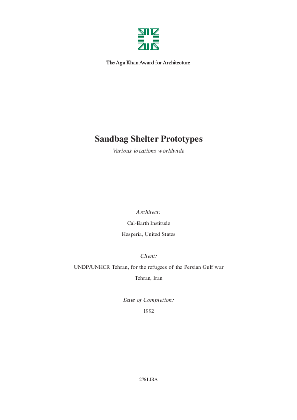(PDF) Sandbag Shelters - Iran