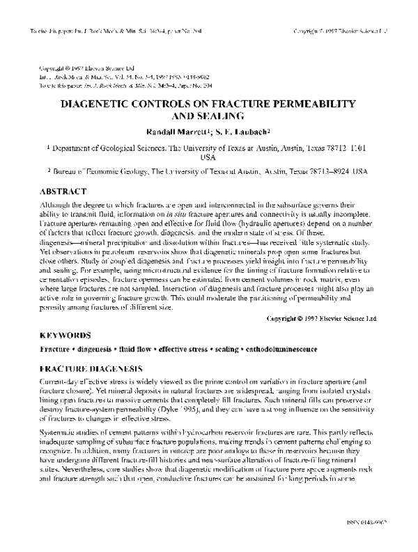 (PDF) Diagenetic controls on fracture permeability and sealing