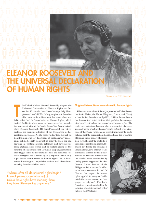(PDF) Eleanor Roosevelt and the Universal Declaration of Human Rights