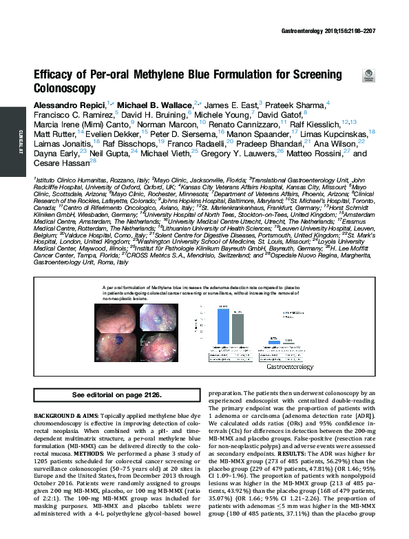 (PDF) Efficacy of Per-oral Methylene Blue Formulation for Screening ...