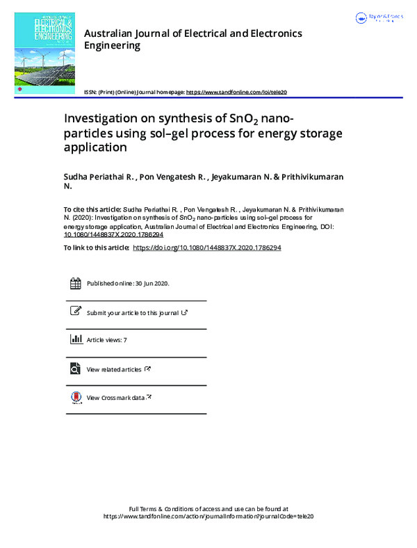 (PDF) Investigation on synthesis of SnO2 nano-particles using sol–gel ...