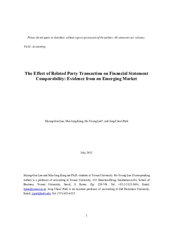 (PDF) Related-party transactions and financial statement comparability ...