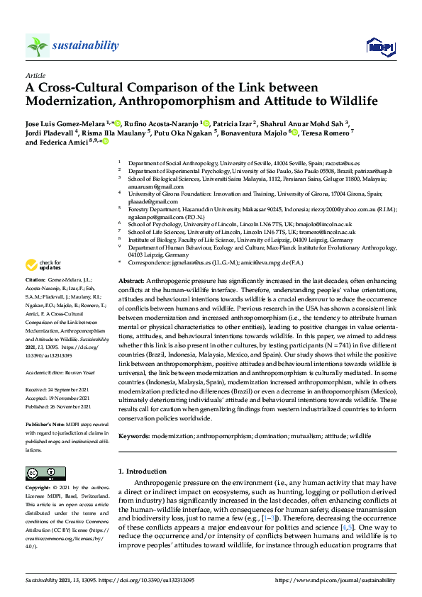 (PDF) A Cross-Cultural Comparison of the Link between Modernization ...