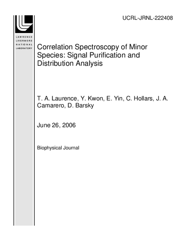(PDF) Correlation Spectroscopy of Minor Species: Signal Purification ...