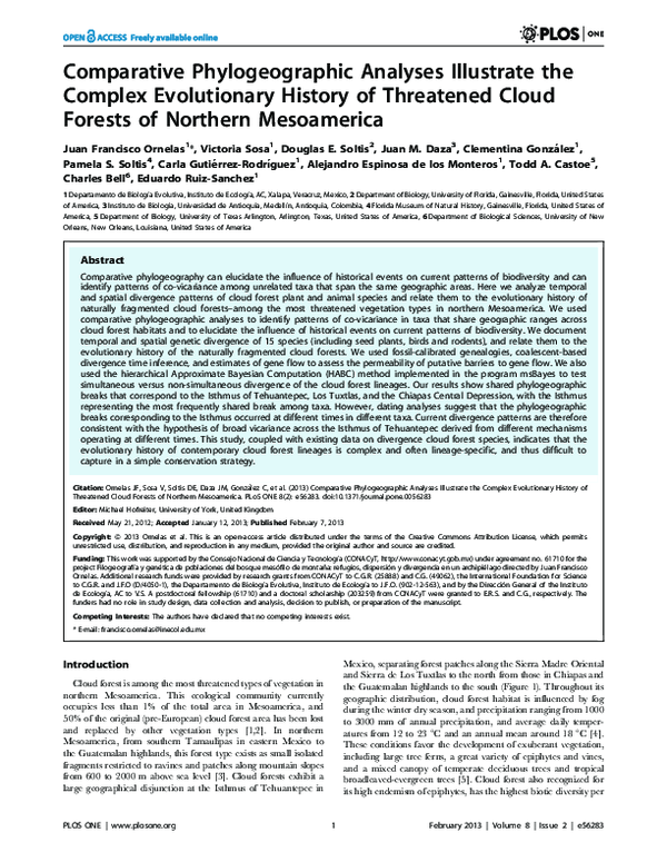 (PDF) Comparative Phylogeographic Analyses Illustrate the Complex ...