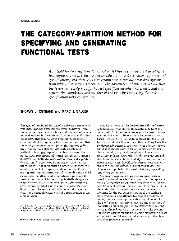 (PDF) The category-partition method for specifying and generating ...