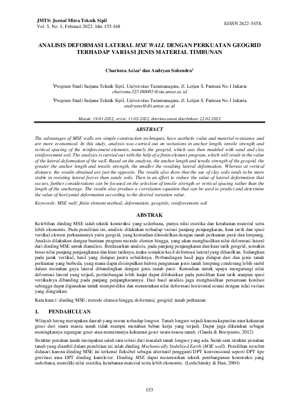 (PDF) Analisis Deformasi Lateral Mse Wall Dengan Perkuatan Geogrid ...