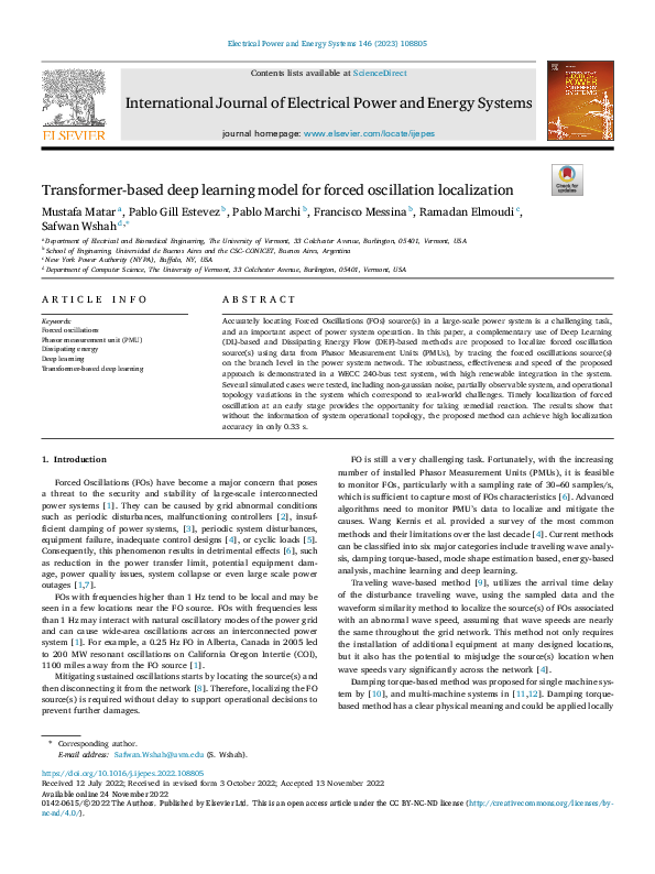 (PDF) Transformer-based deep learning model for forced oscillation ... (PDF) Transformer-based deep learning model for forced oscillation ...