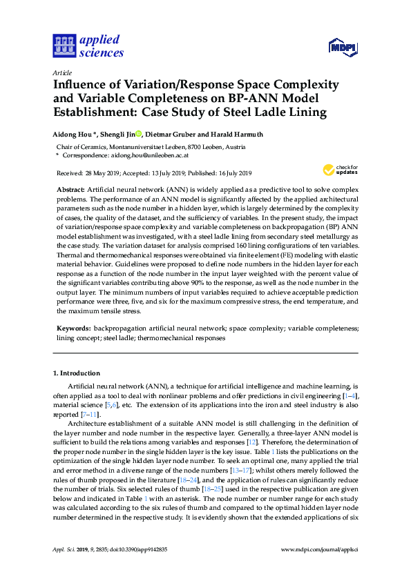 (PDF) Influence of Variation/Response Space Complexity and Variable Completeness on BP-ANN Model ...