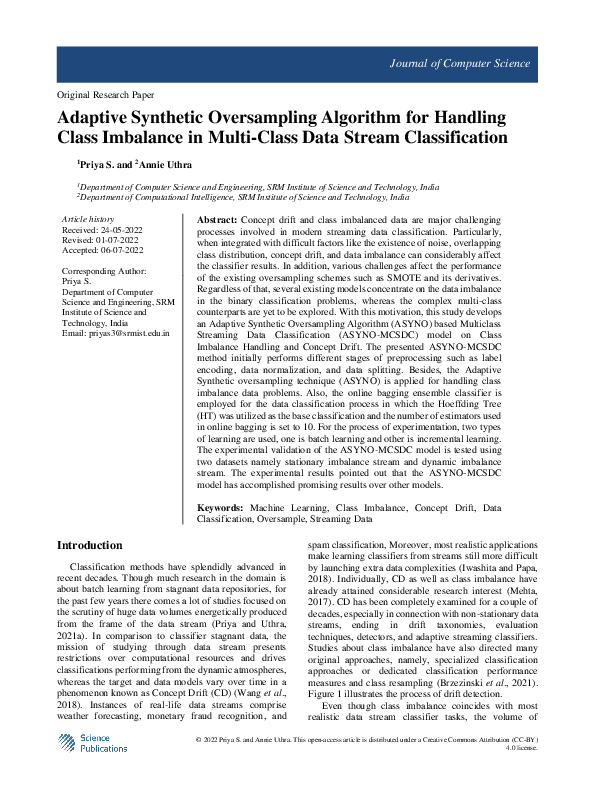 (PDF) Adaptive Synthetic Oversampling Algorithm for Handling Class ...